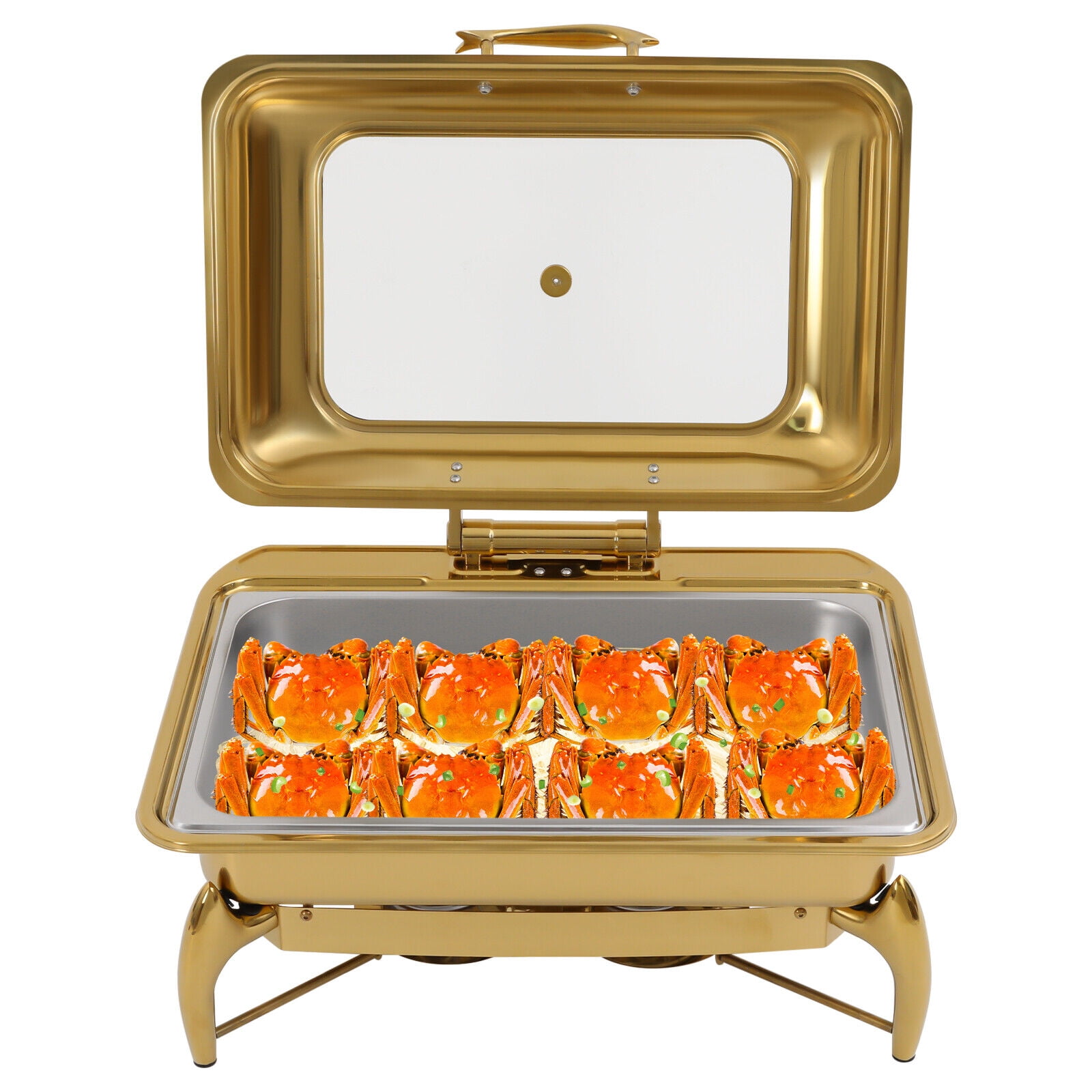 Gold Rectangular Chafing Dish Buffet Stove - Catering Chafer with Fuel ...