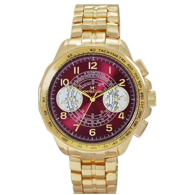 48mm Montres Carlo Men's Fashion Metal Band Luxury Sports Analog Dress ...