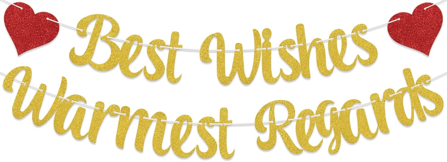 Gold & Red Best Wishes Warmest Regards Banner, Housewarming Party ...