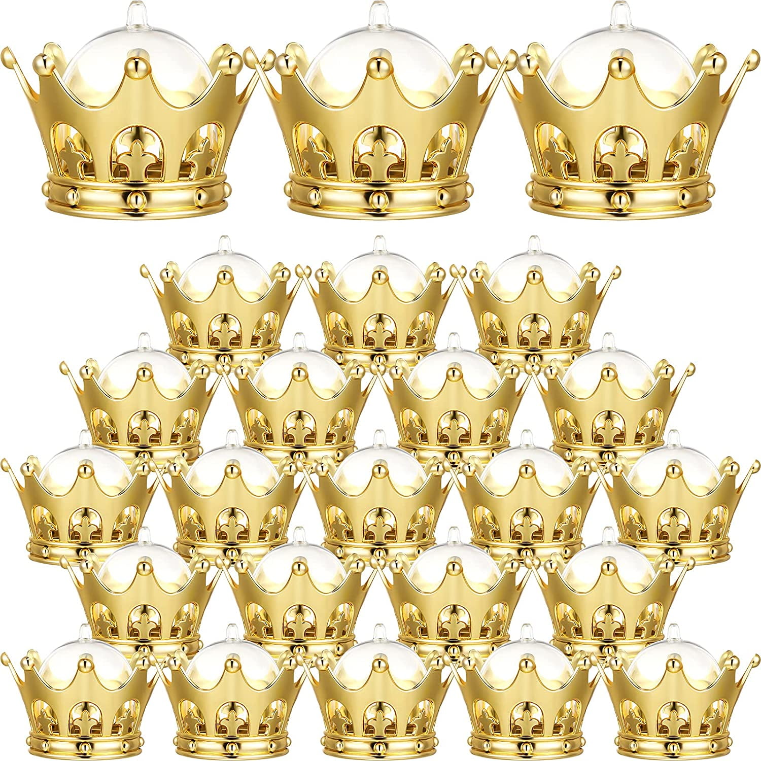 Gold Refillable Crown Candy Boxes with Dome Princess Party Favors ...