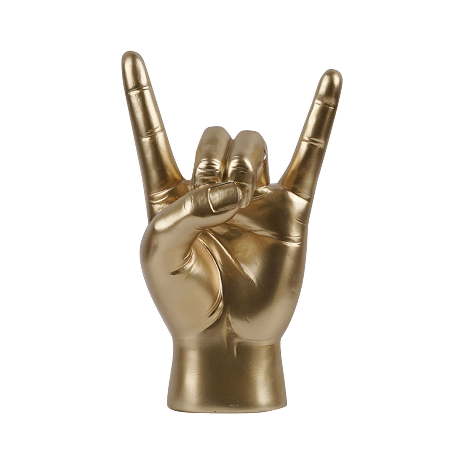 ‌Gold Resin Rock on Hand Gesture Statue for Music Lovers Home Office ...