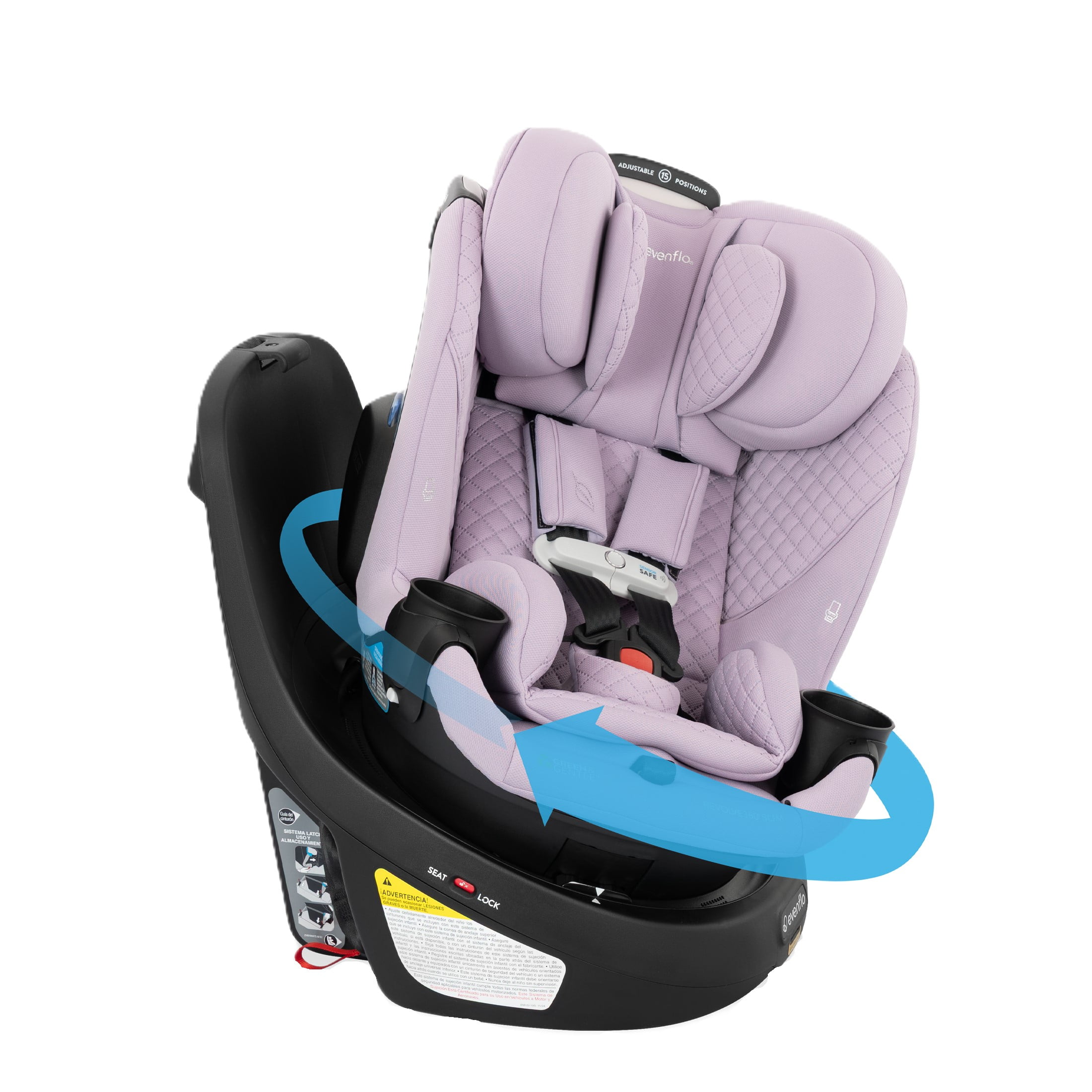 Evenflo Gold Revolve360 Slim 2-in-1 Rotational Car Seat with SensorSafe ...