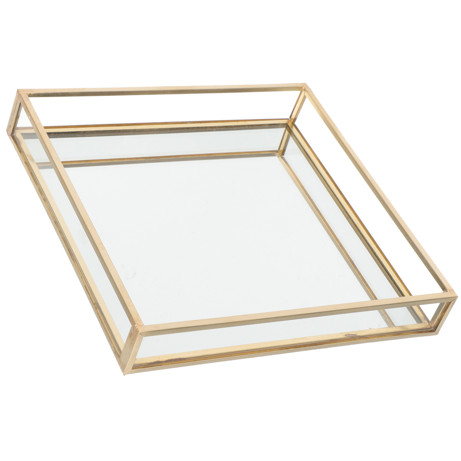 Gold Rim Glass Tray Perfume Trays for Vanity Dresser Top Organizer ...