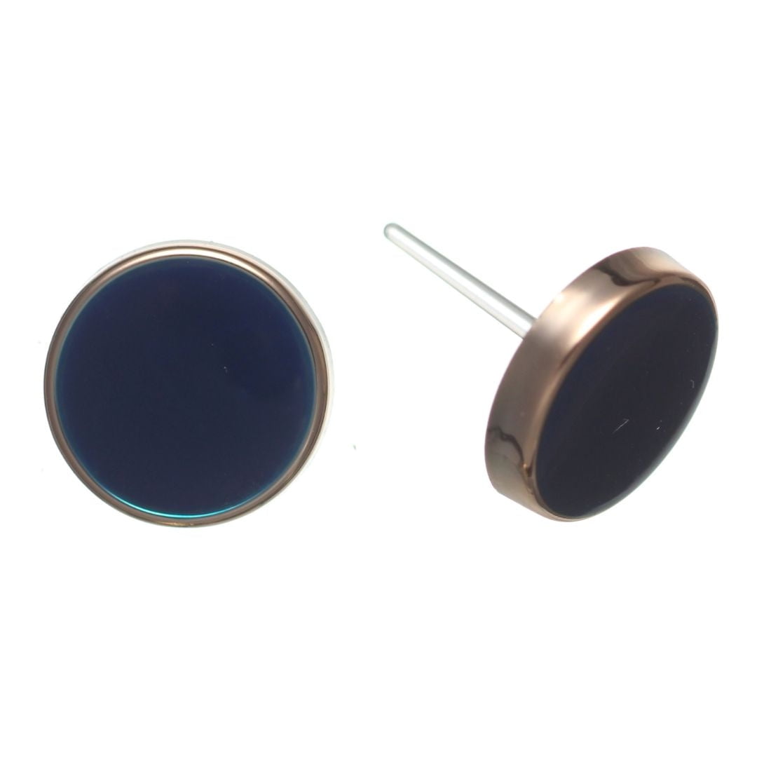 Gold Rimmed Paint Drop Studs Hypoallergenic Earrings for Sensitive Ears ...