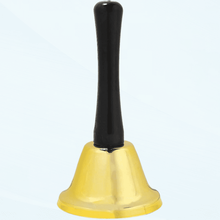 Gold Ringing Hand Bell - Loud Metal Handheld Ring Tea Bell for Calling ...