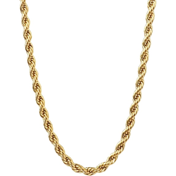 Gold Rope Chain for Men 2.5mm 3mm 4mm 18K Gold Plated Stainless Steel ...