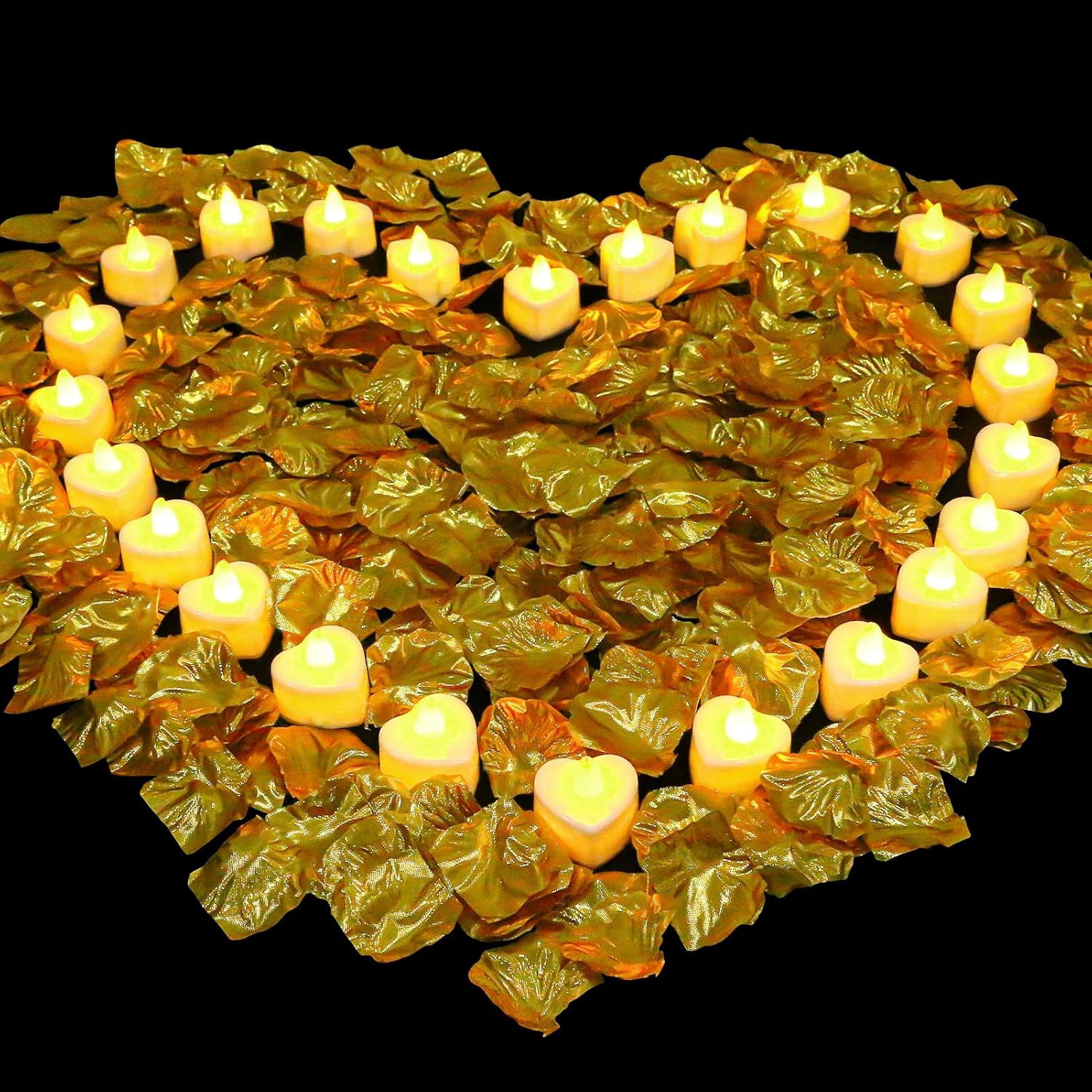 Gold Rose Petals Set, 1000 Pieces Artificial Rose Petals with 24 Pieces ...