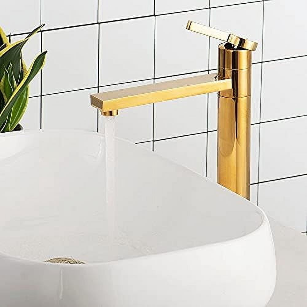 Gold Rotatable Bathroom Basin Faucet Brushed Gold/Black Cold Hot Water ...