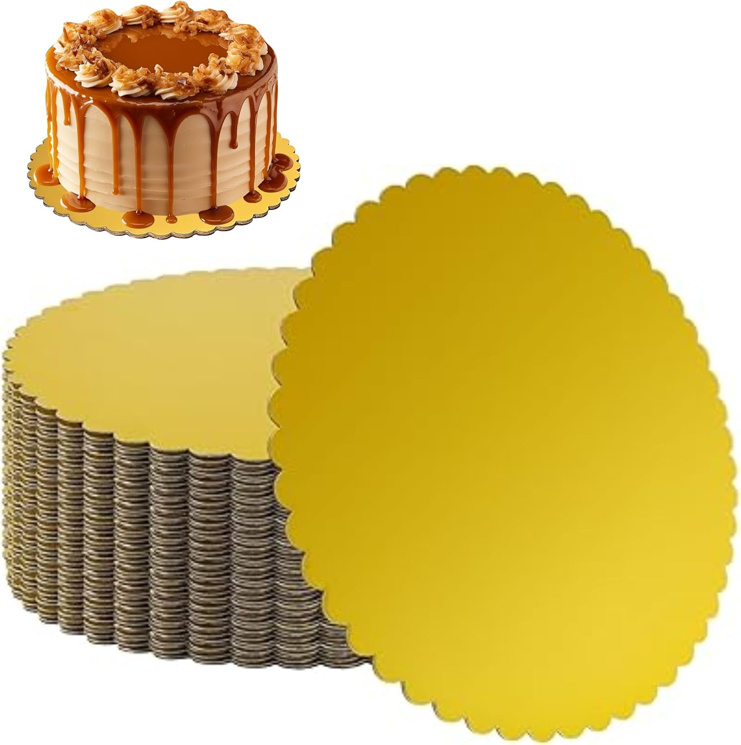 Gold Round Cake Board Sheets 8" - Premium Cake Boards for Baking, Cake ...