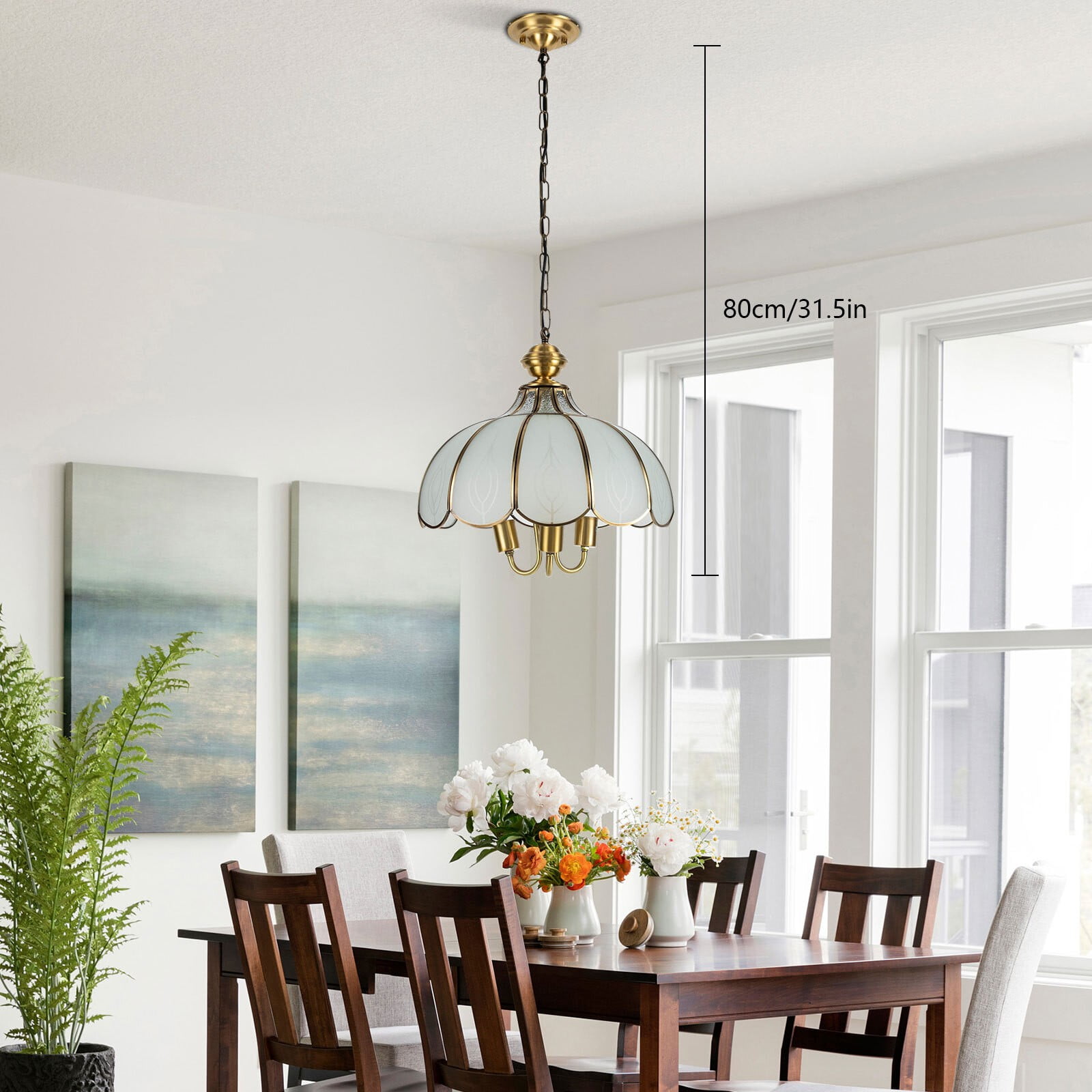 Gold Round Ceiling Light Fixture, Glass Chandelier, Vintage Chandelier ...