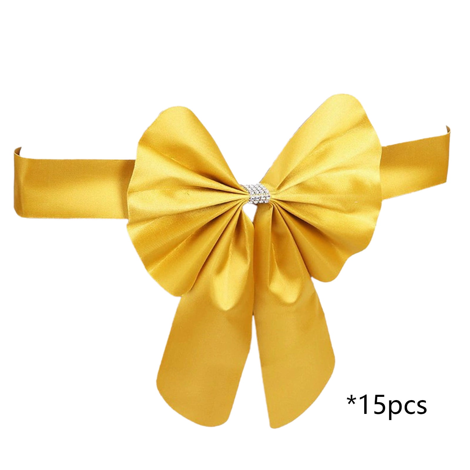 Gold Round Corner Ppc Chair Straps Set Of 15 For Wedding Decor With Effortless Setup And Shiny ...