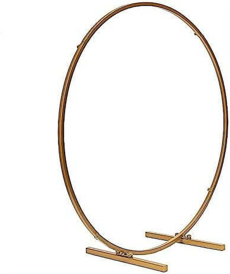 Gold Round Metal Floral Hoop Standing Wreath Ring Centerpiece Wedding ...