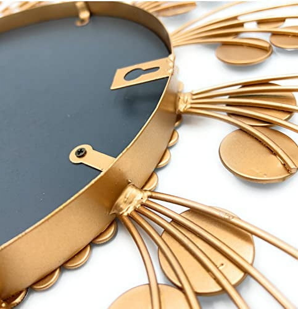 Gold Round Wall Mirror - Elegant Decorative Bathroom Mirror, Large ...