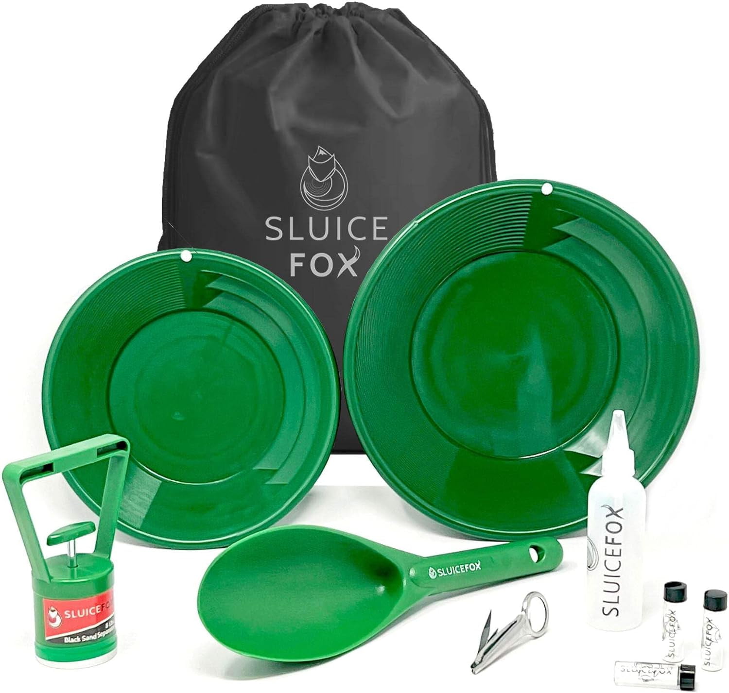 Gold rush panning kit with carry bag; 10-piece prospecting tools for ...