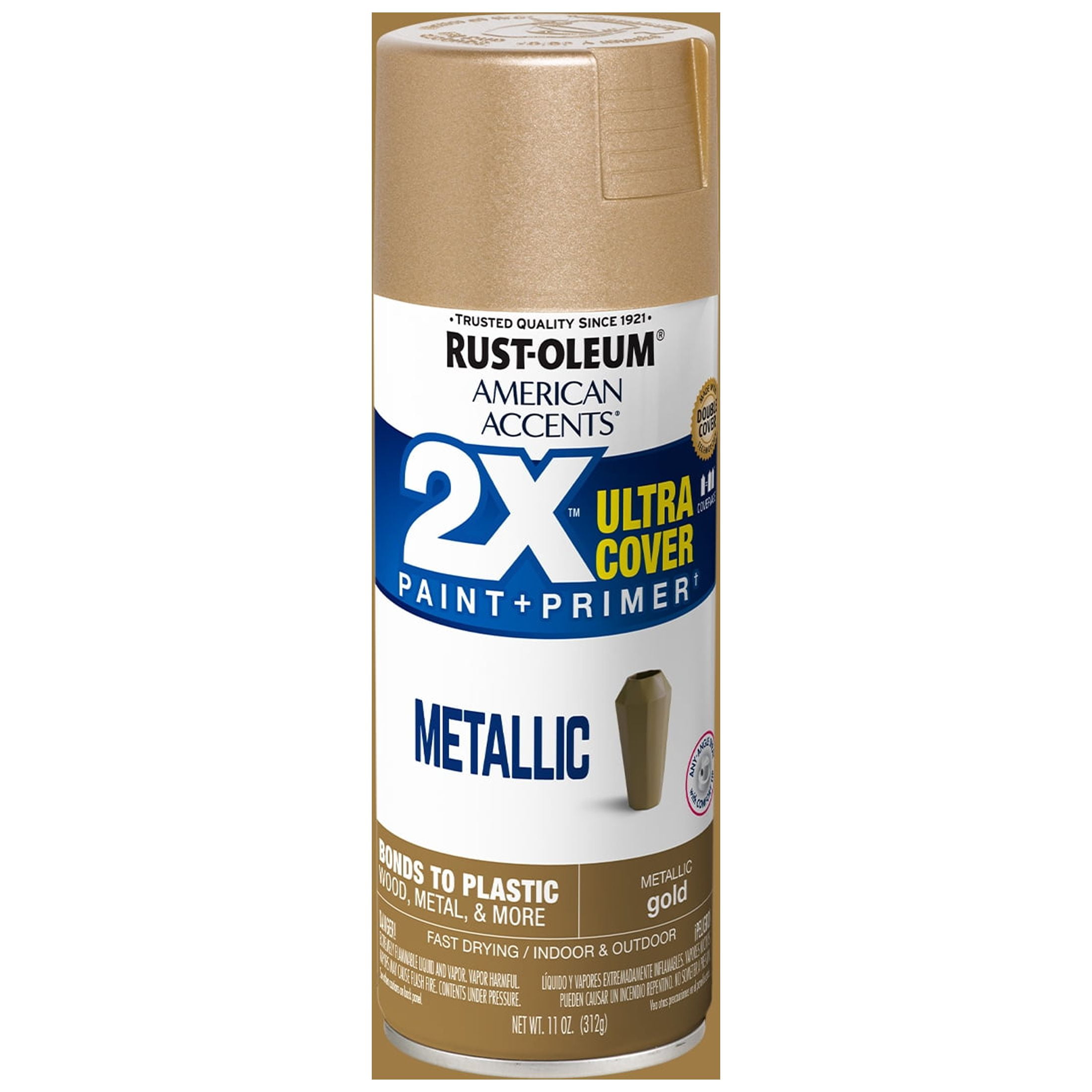 Gold, Rust-Oleum American Accents 2X Ultra Cover Metallic Spray Paint ...