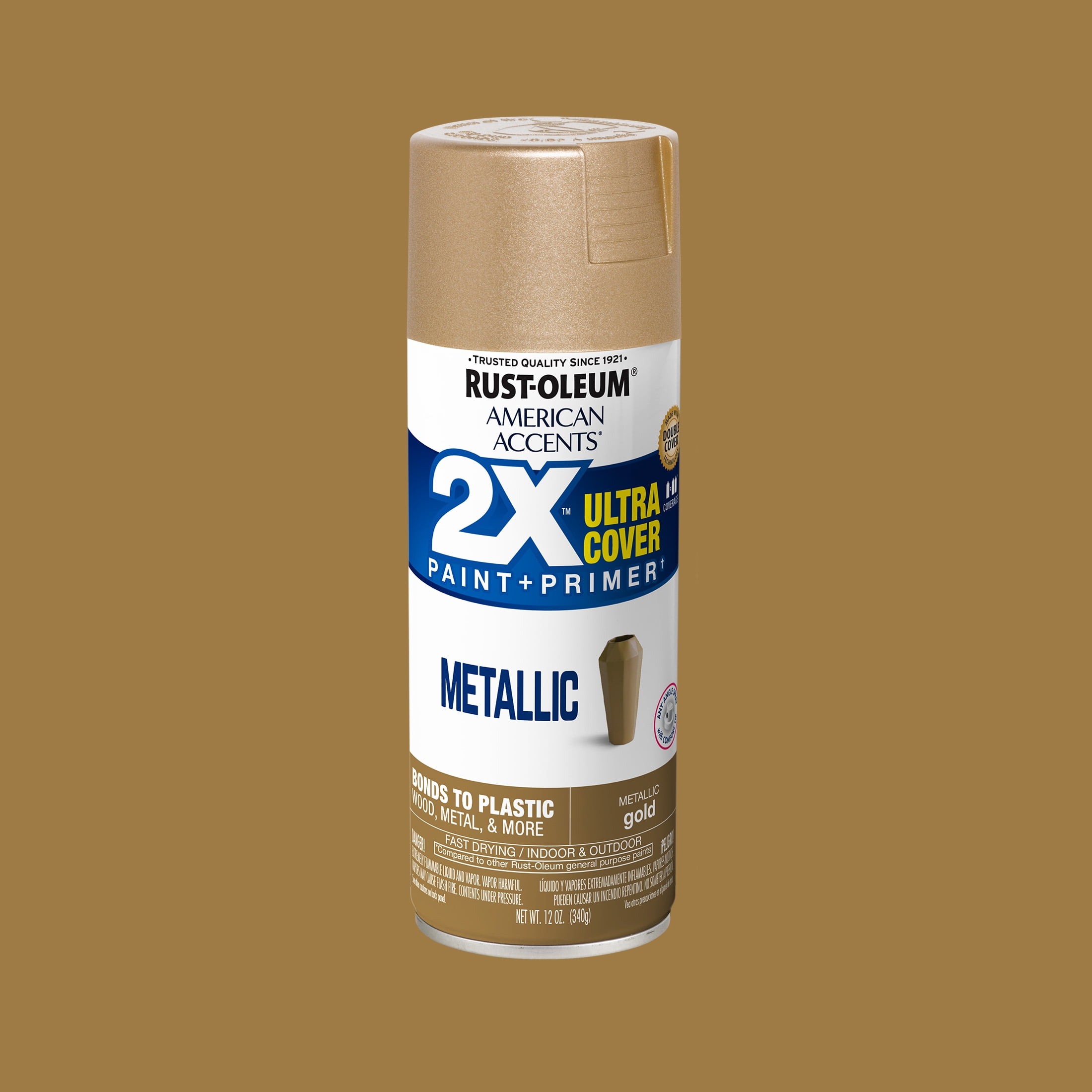 Gold, Rust-Oleum American Accents 2X Ultra Cover Metallic Spray Paint ...