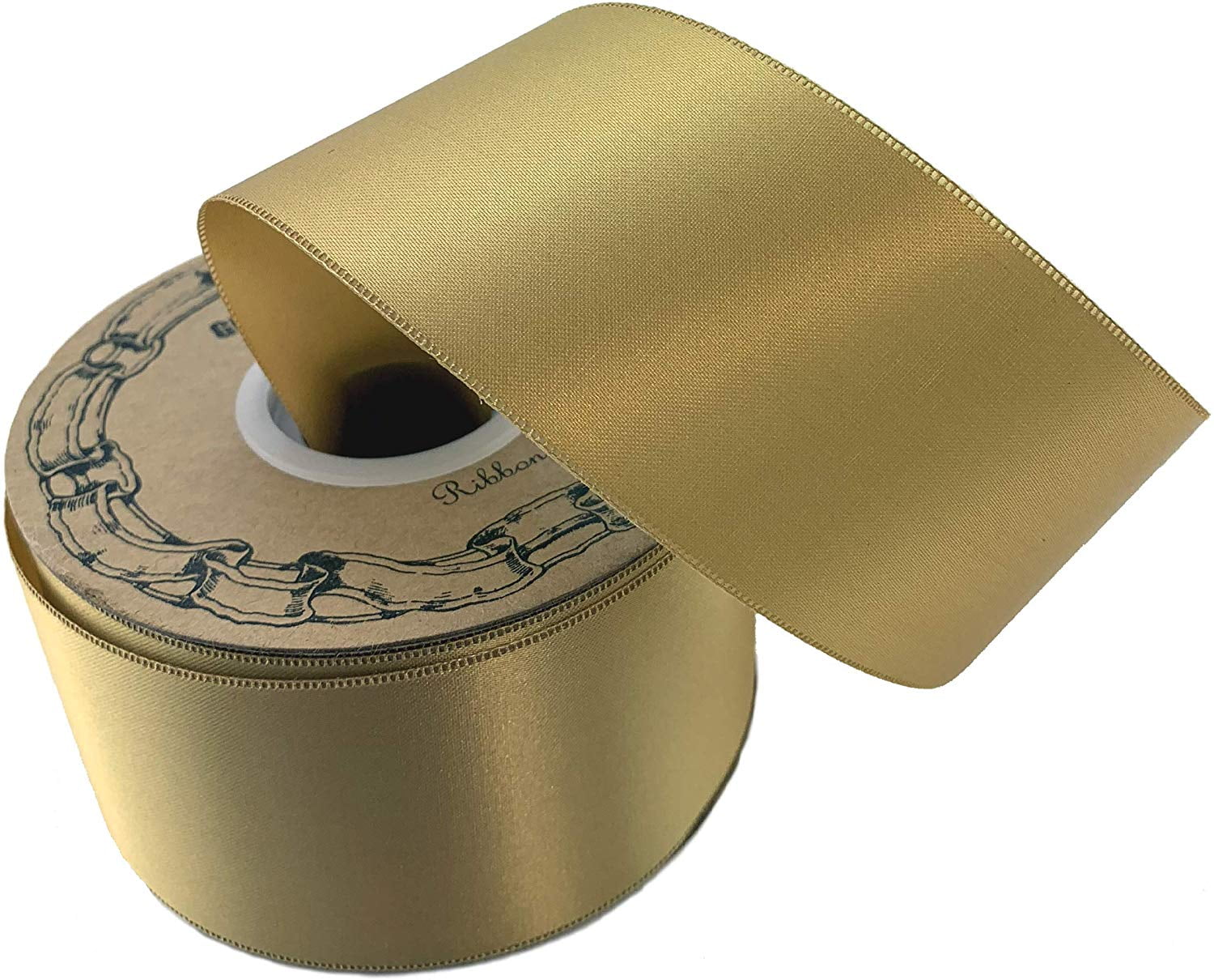 Gold Satin Fabric Wedding Ribbon - 2" x 50 Yards, Wedding, Holiday ...