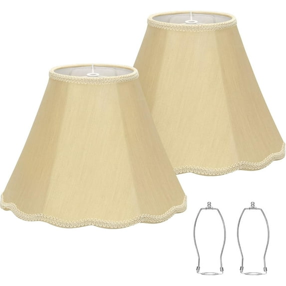 Gold Scalloepd Lamp Shades Set of 2, 6.1"Top x 13"Bottom x 9.8"High ...