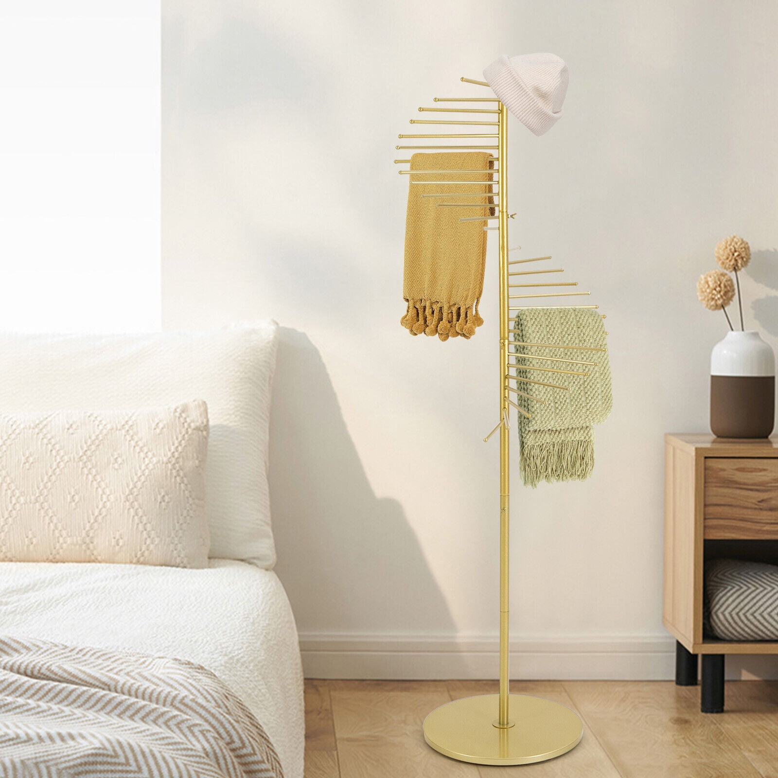 Gold Scarf Display Stand, Elegant Spiral Design, 5.58ft Height, Space ...