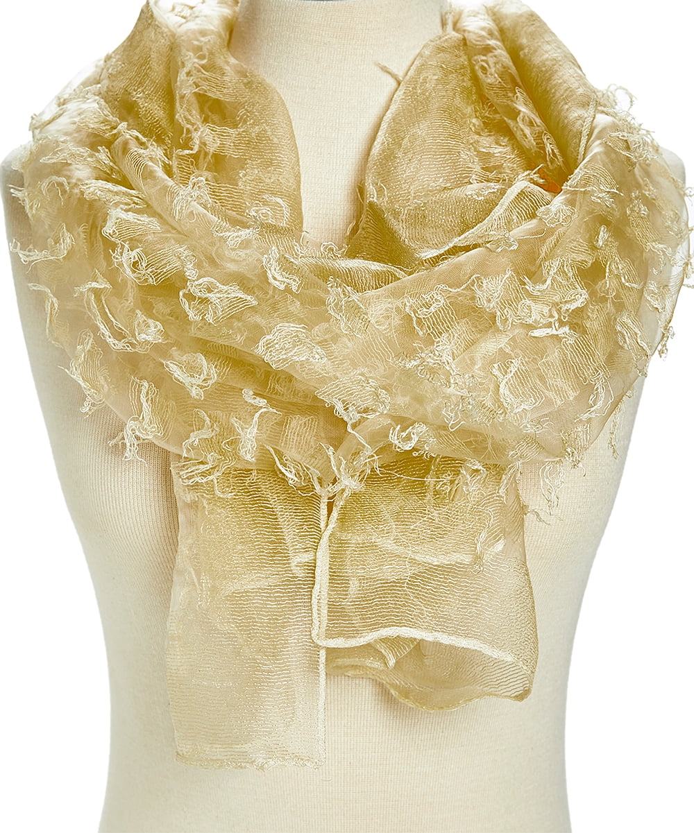 Gold Scarfs for Women Winter Summer Fashion Scarves Lightweight Evening ...