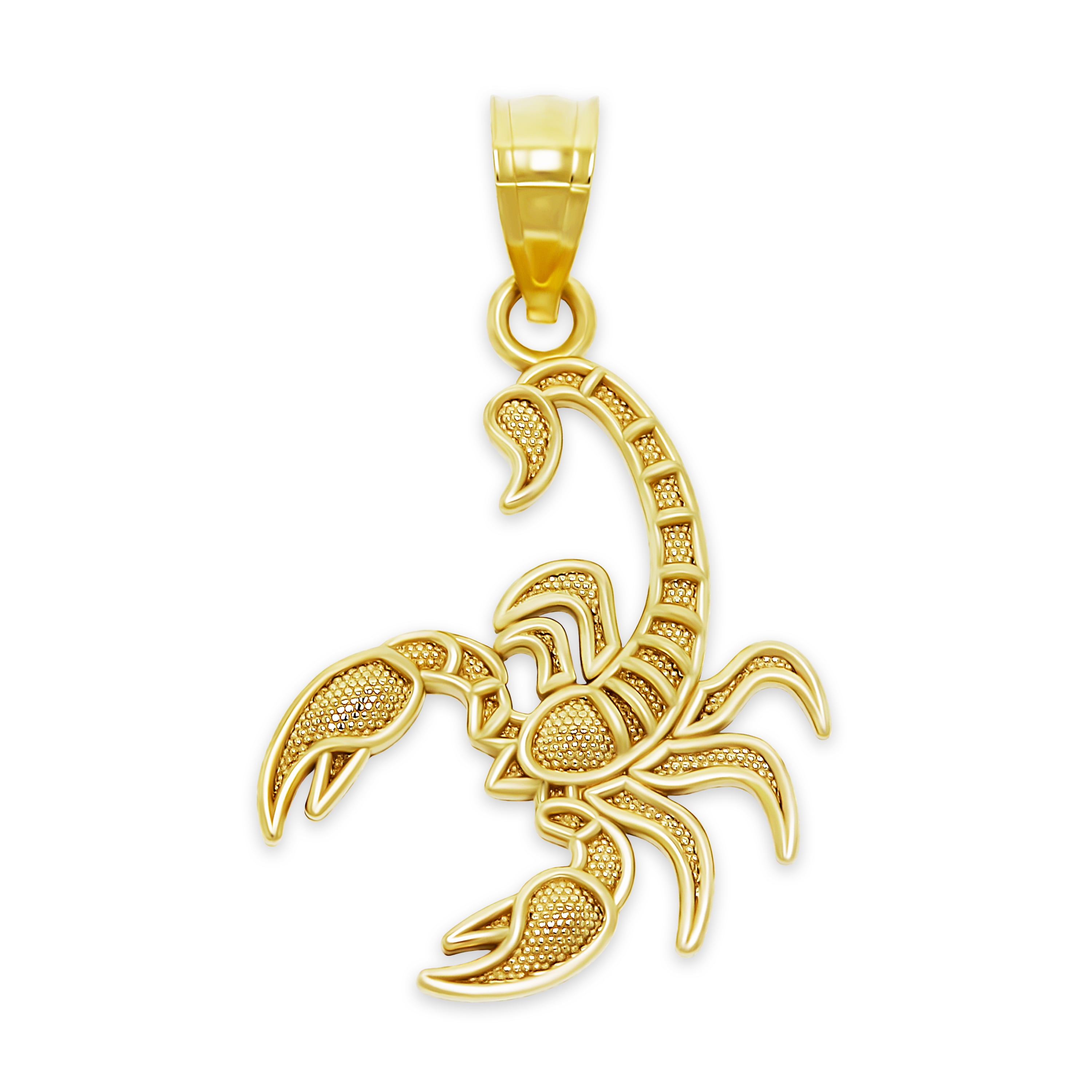 Gold Scorpion Charm Pendant - 10 Karat Gold - Scorpion Jewelry ...