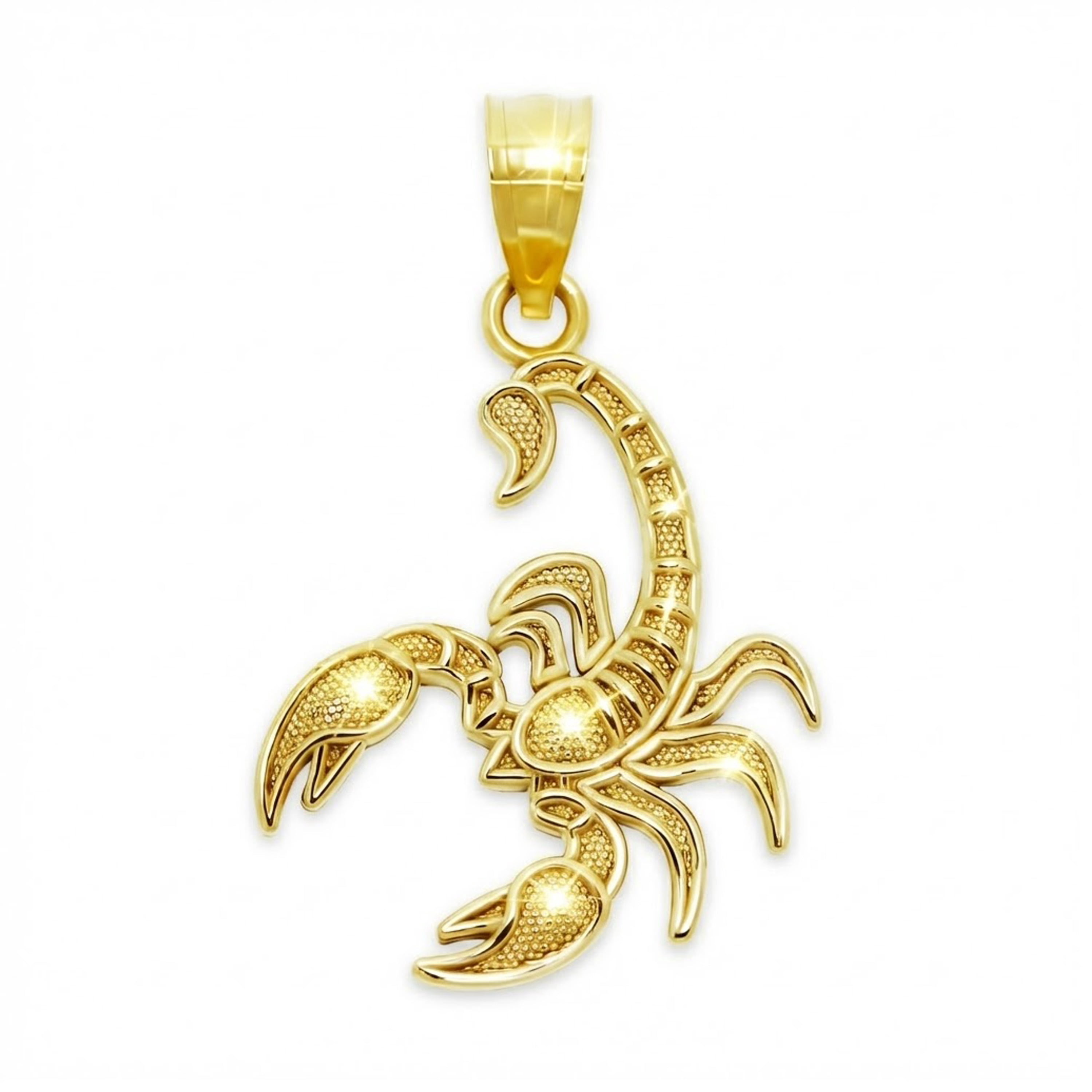 Gold Scorpion Charm Pendant - 10 Karat Gold - Scorpion Jewelry ...