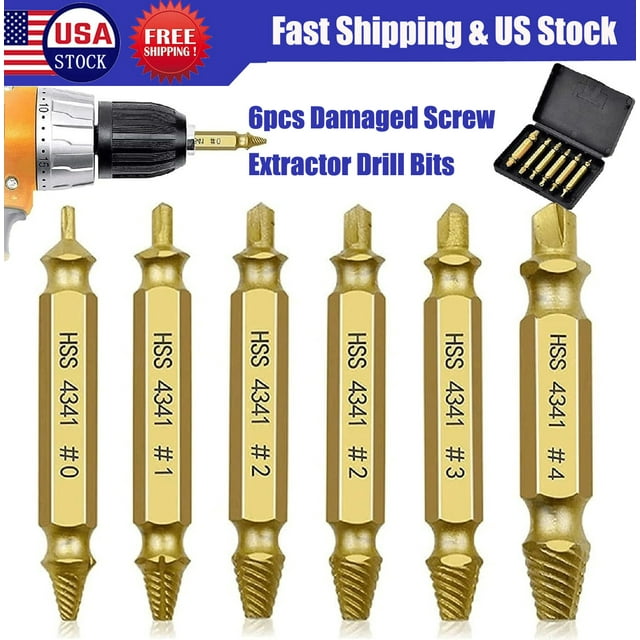 Gold Screw Extractor Kit, Damaged Screw Extractor Kit HSS 4341 High ...