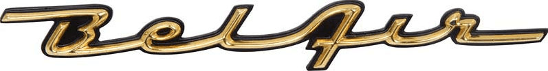 Gold Script Bel Air Dash Emblem For 1957 Chevy Bel Air Models - Walmart.com