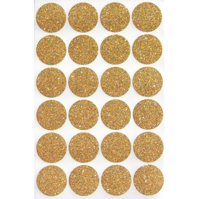 Royal Green Gold Seal Glitter Stickers, 1" Round 25 mm, 120 Pack ...