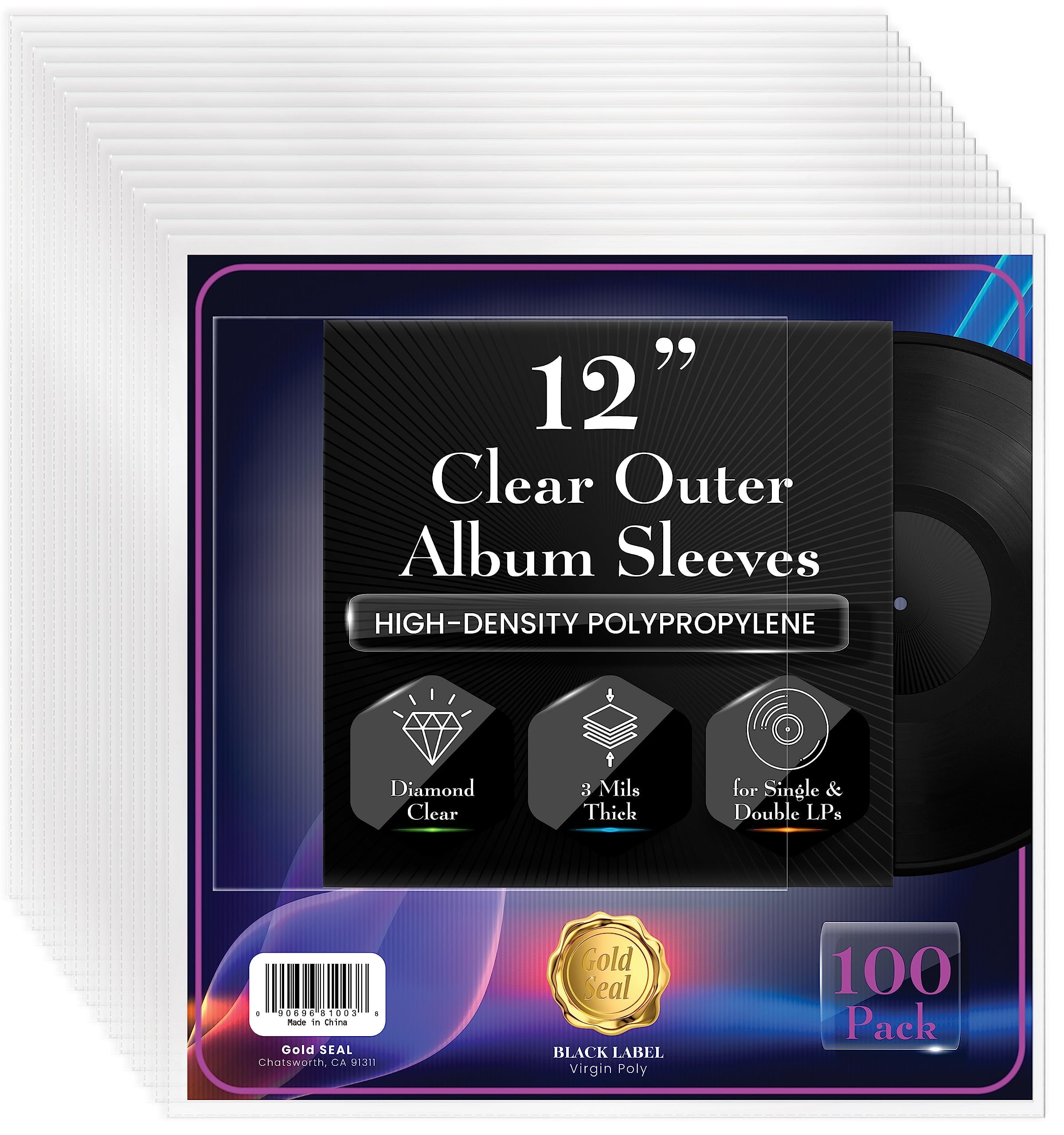 Gold Seal Vinyl Record Outer Sleeves, Clear, 100 Pack - Walmart.com
