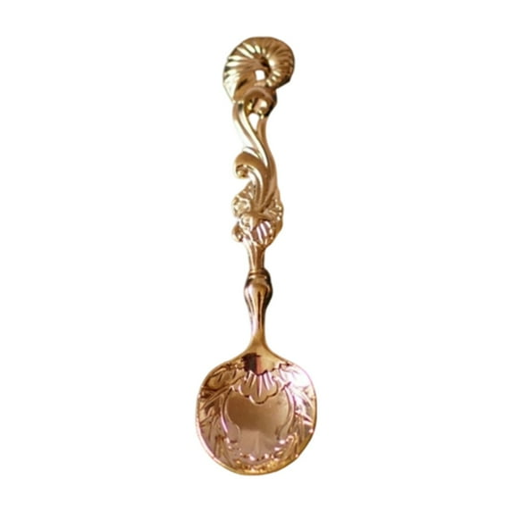 Gold Seashell Handle Dessert Spoon, Vintage Elegant Stainless Steel ...