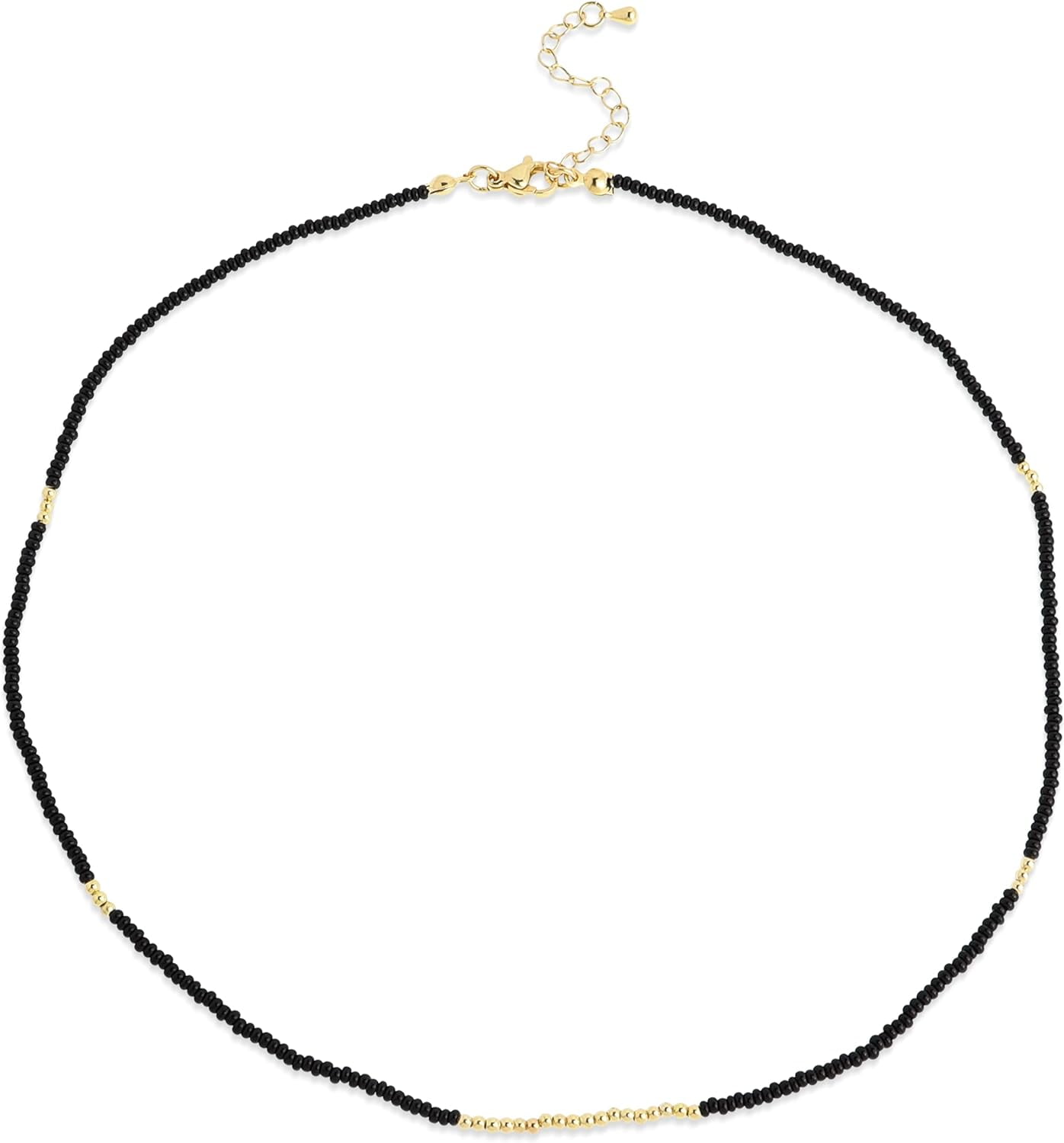 Gold Seed Beaded Necklaces for Women, Boho Handmade Adjustable Colorful ...