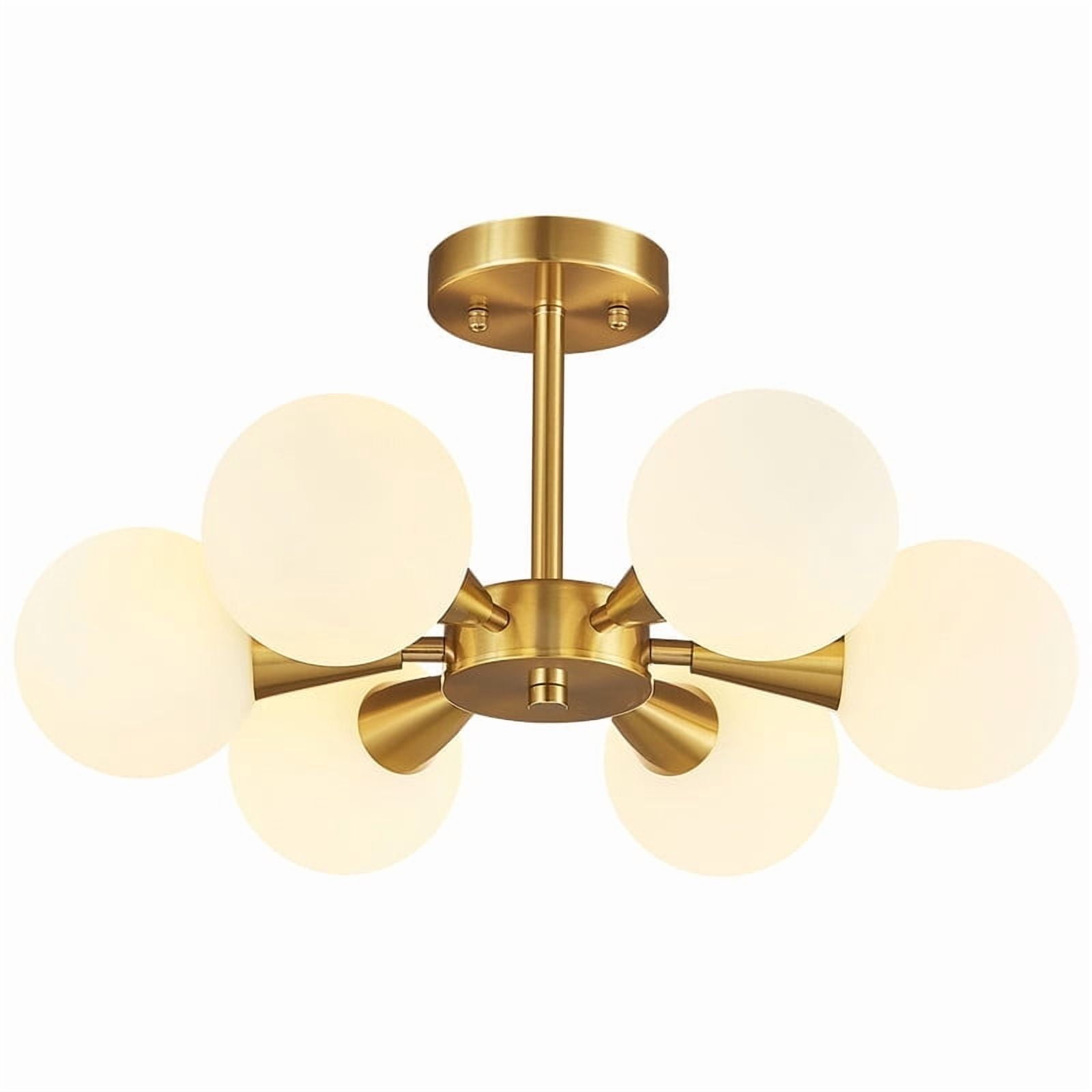 Modern Gold Ceiling Ligh White Glass lampshade Ceiling Light Fixture ...