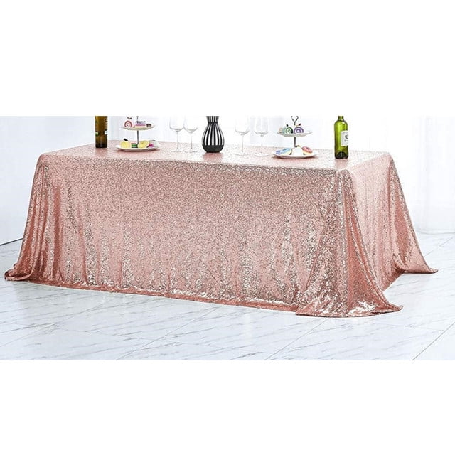 Gold Sequin Tablecloth 108x50 Inch-Rectangle Table Cover Overlay for ...