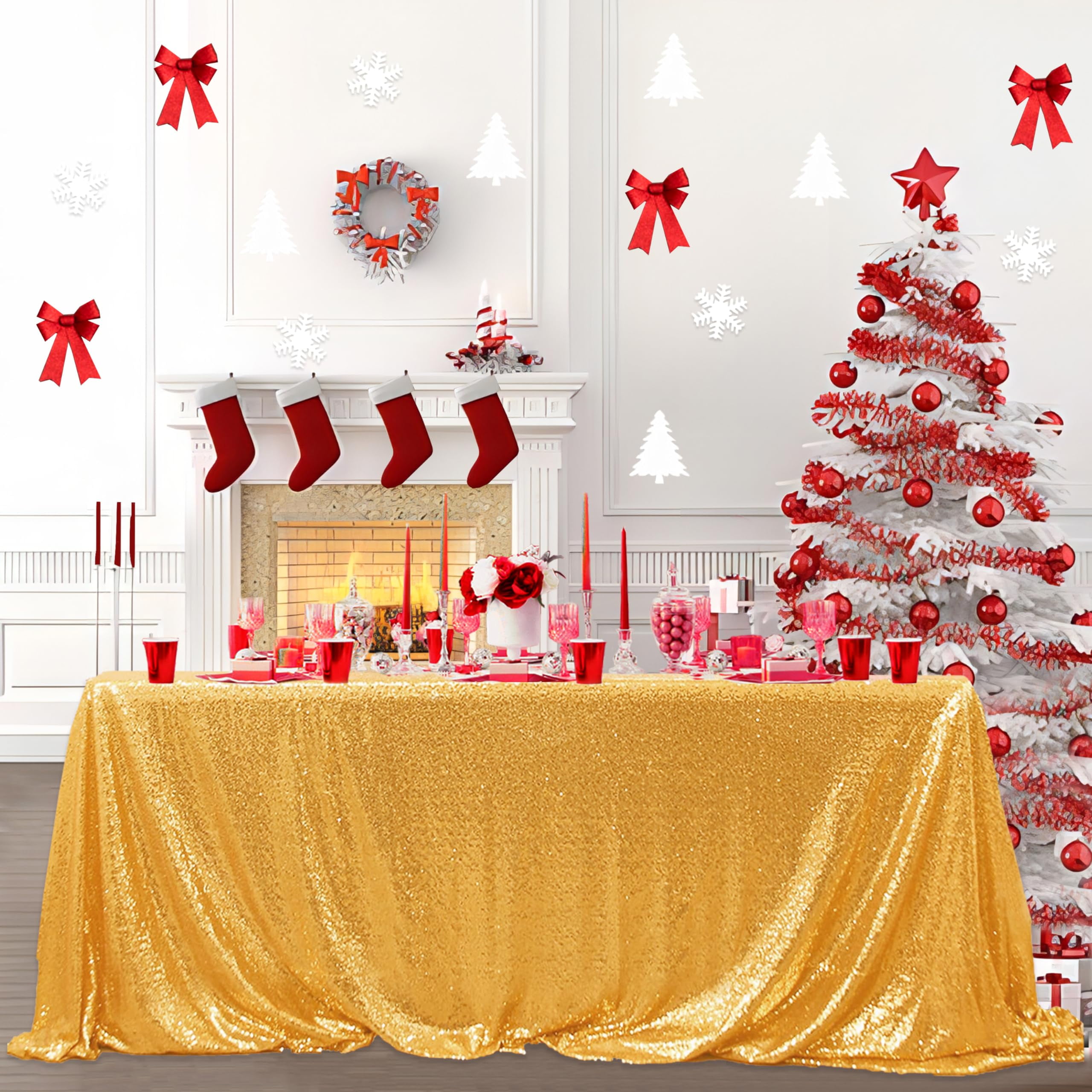 Gold Sequin Tablecloth - Sparkle Up Your Party with 60 X 120 inch ...