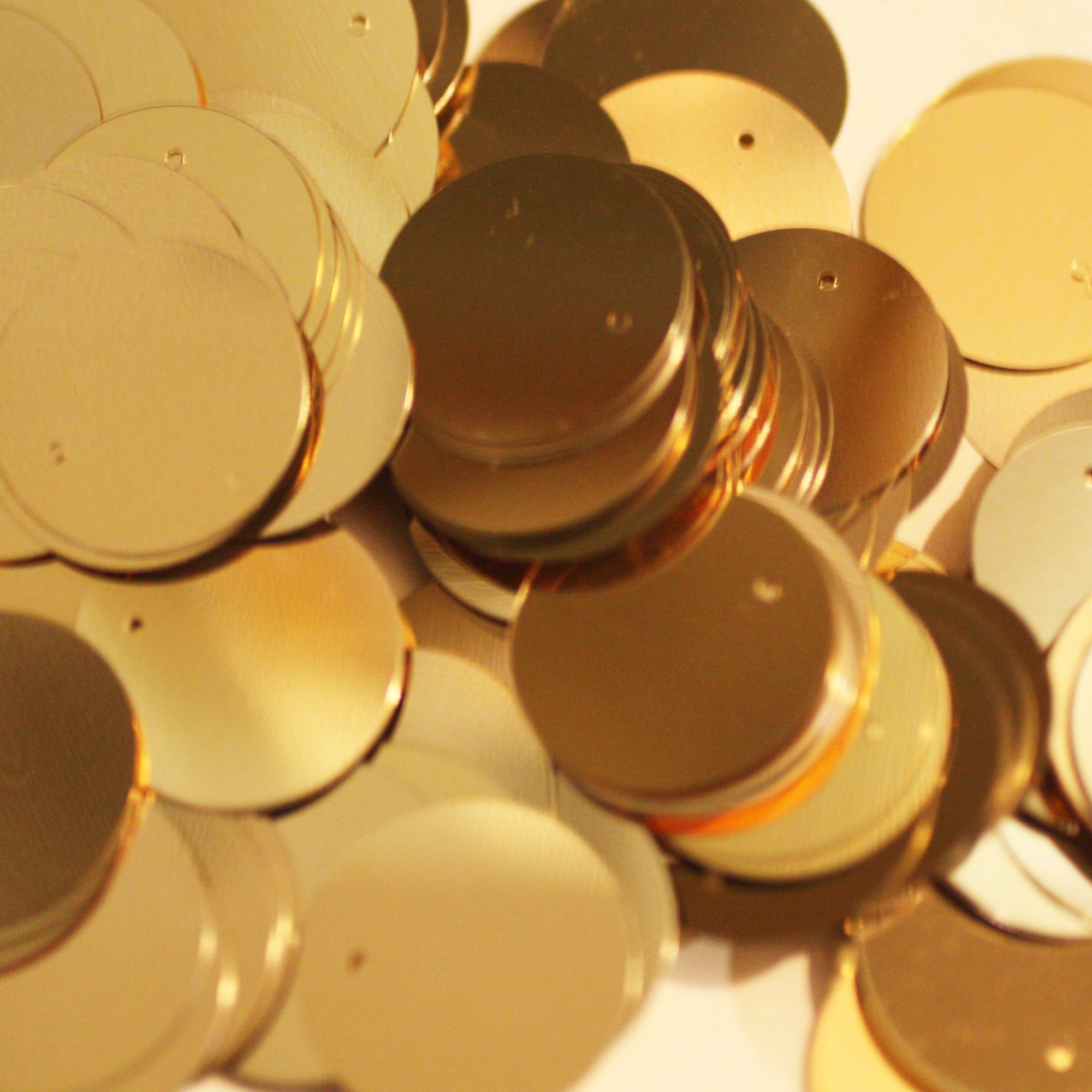 Gold Sequins 20mm Top Hole Shiny Metallic Made in USA - Walmart.com