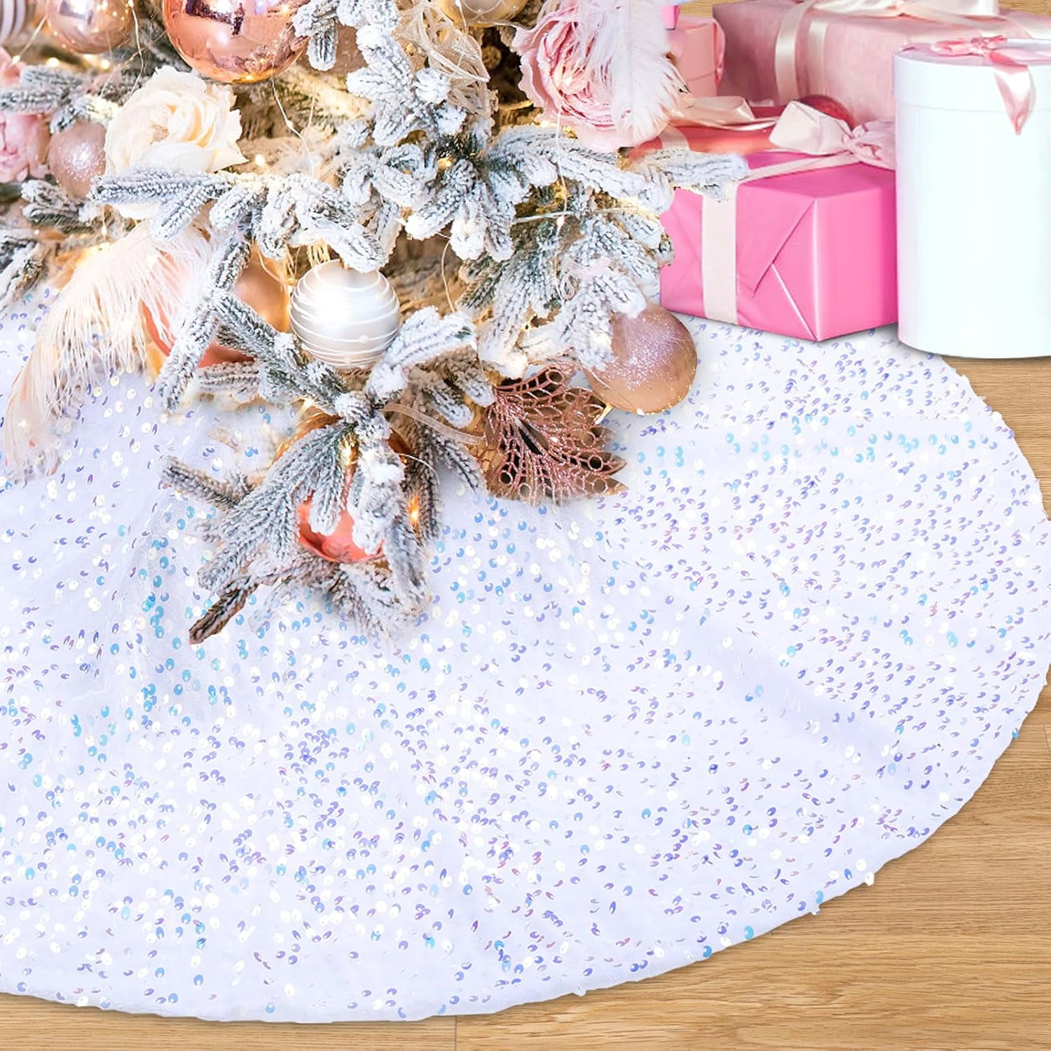 Gold Sequins Tree Skirt Mini Christmas Tree Skirts Sequins and Velvet ...