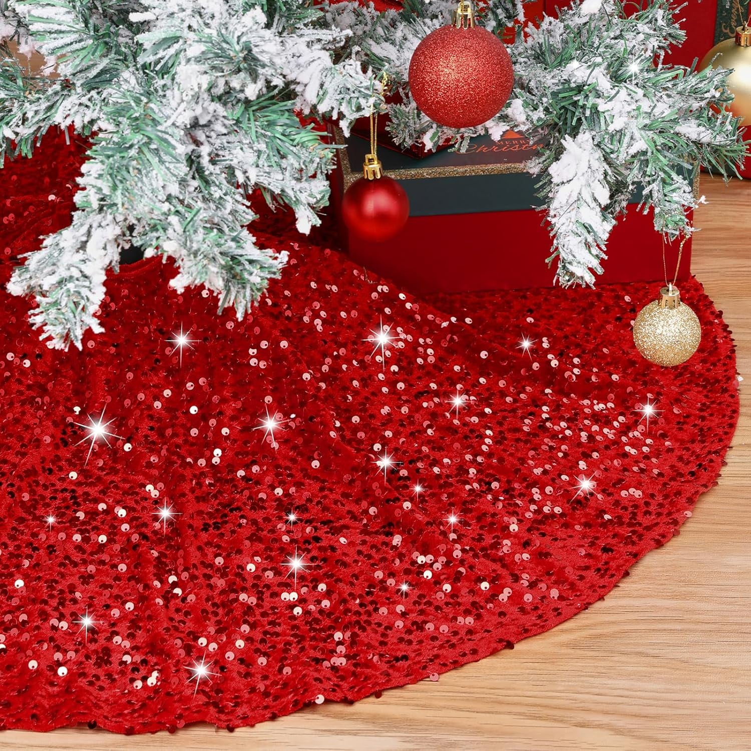 Gold Sequins Tree Skirt Mini Christmas Tree Skirts Sequins and Velvet ...
