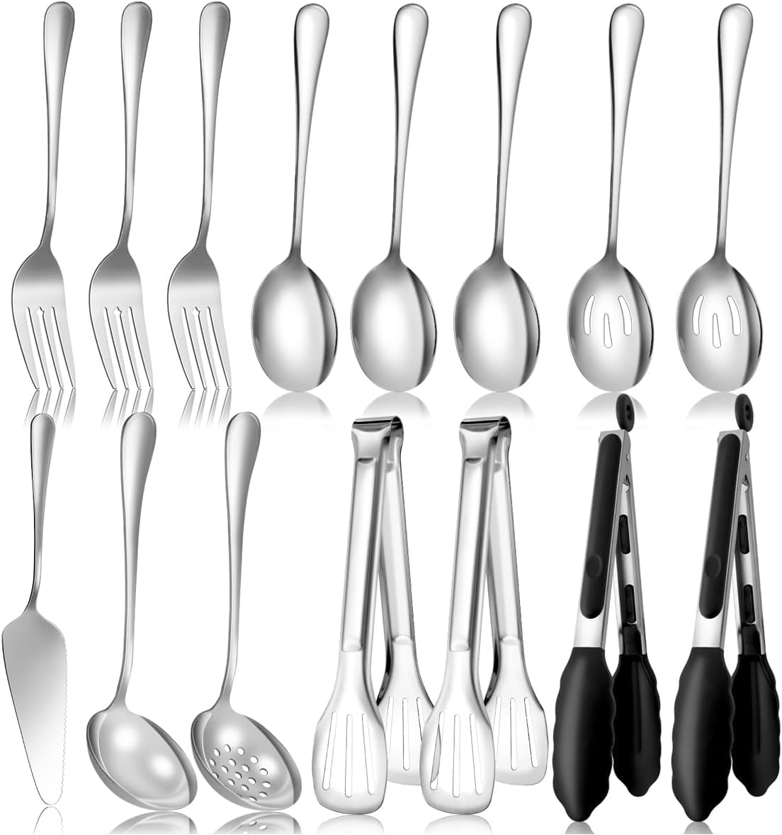 Gold Serving Utensils Set for Partie Stainless Steel Metal Large ...