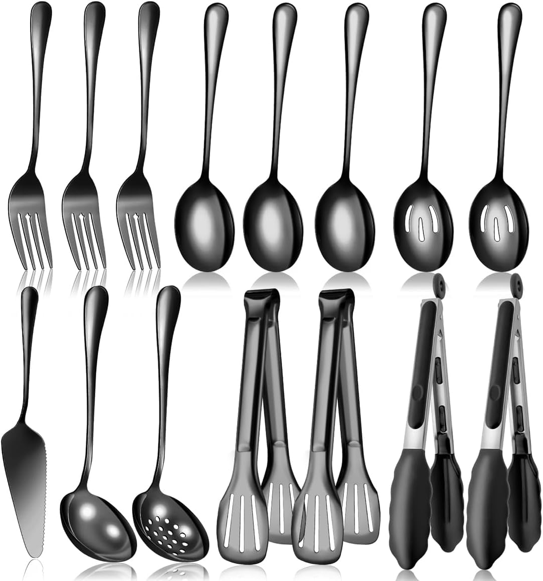 Gold Serving Utensils Set for Partie Stainless Steel Metal Large ...