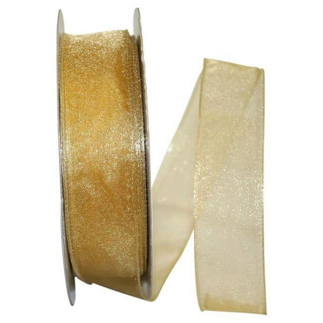 Gold Sheer Essence Wired Ribbon - Walmart.com