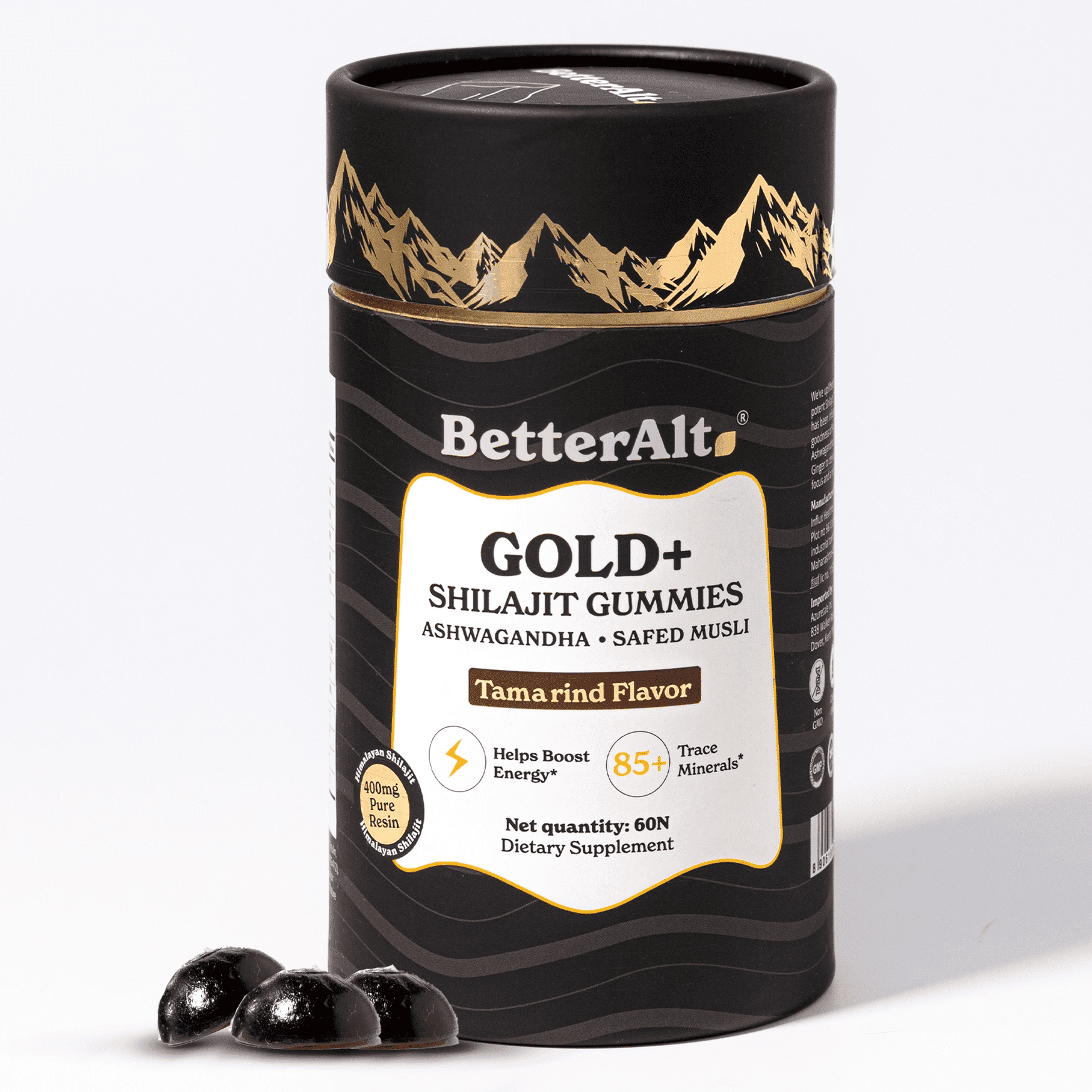 BetterAlt Gold+ Shilajit Resin Gummies – Plant-Based Energy & Stamina ...