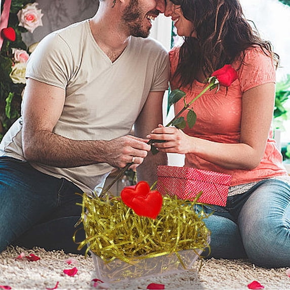 Gold Shimmer Tinsel Grass, 100g Classic Decorative Filler for Gift ...