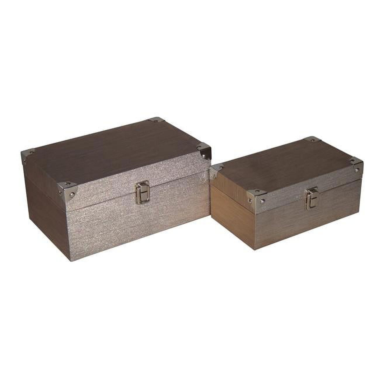 Gold Shimmery Box with Chrome Corner Accent - Set of 2 - Walmart.com
