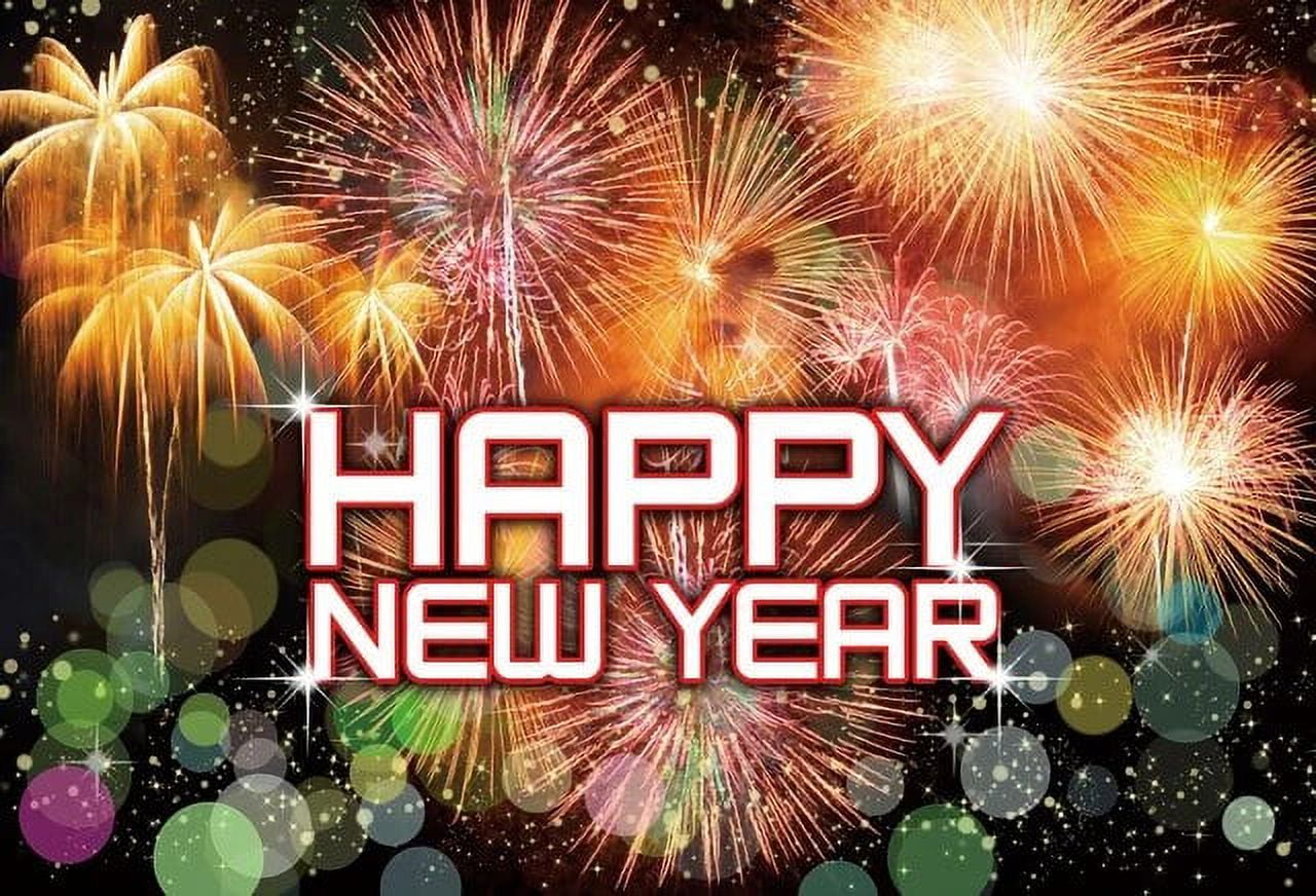 Gold Shiny Happy New Year Firecracker Shiny Celebration Party Photo ...