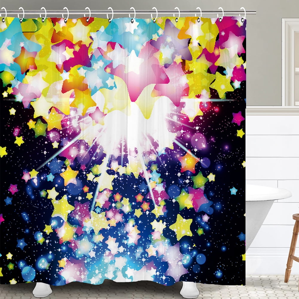 Gold Shiny Pattern Shower Curtains for Bathroom Abstract Golden Modern ...