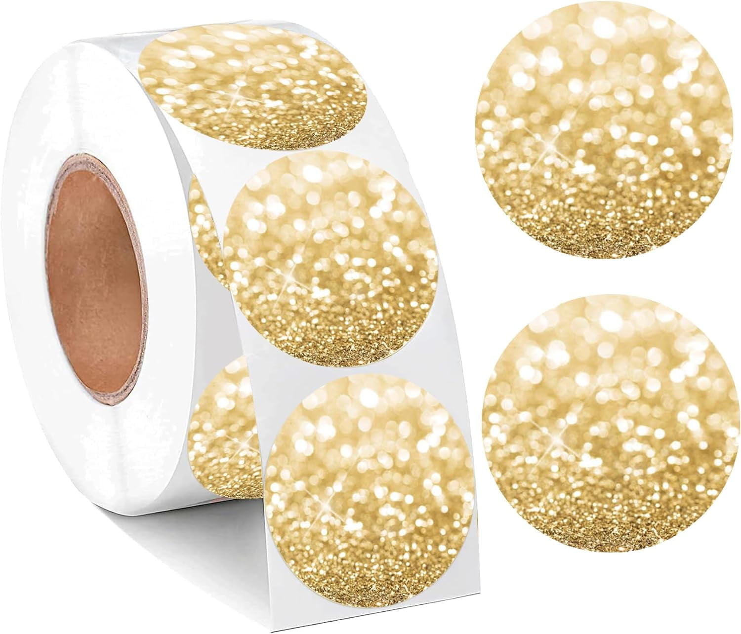 Gold Shiny Thermal Stickers for Holiday Supply 2inch Self Adhesive ...
