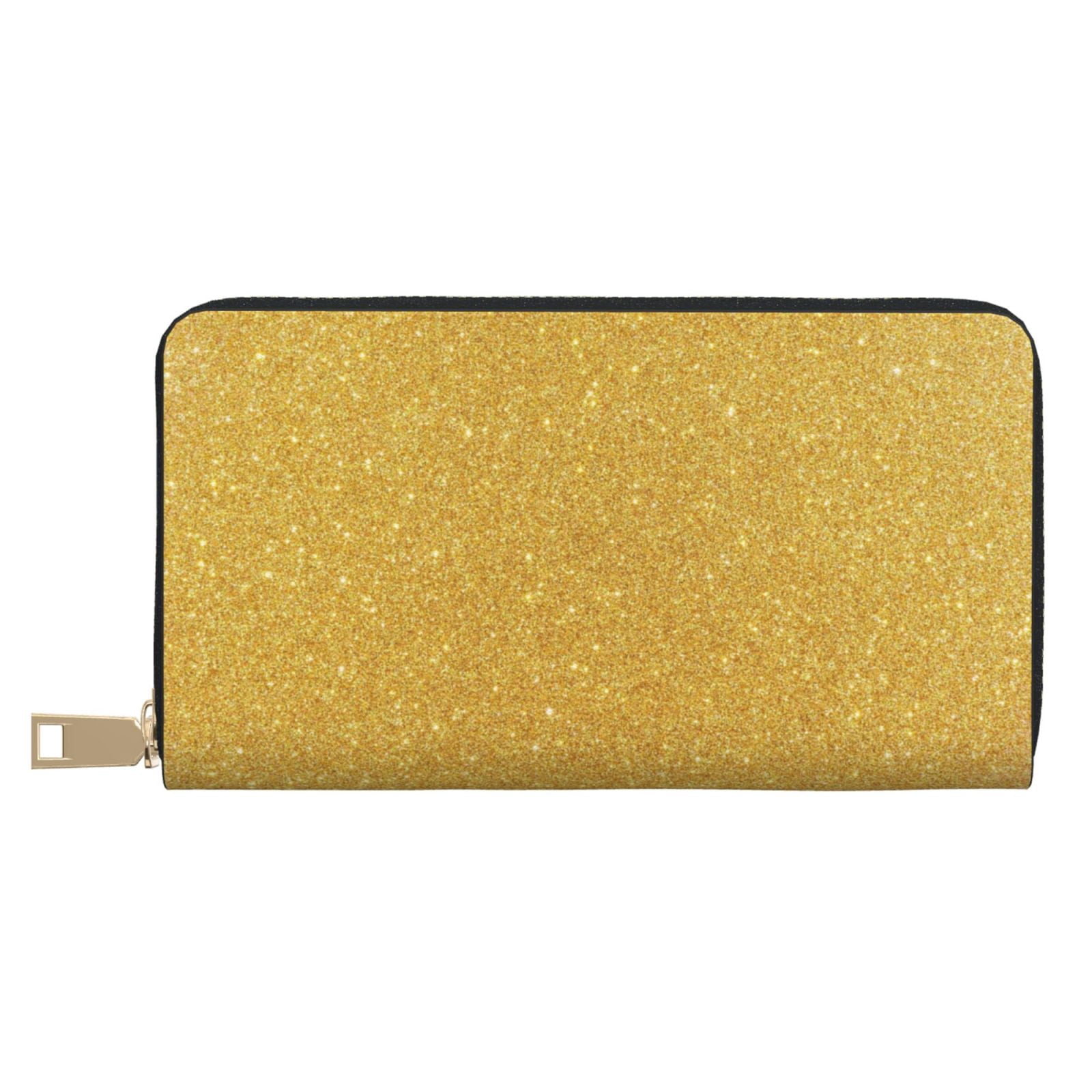 Gold Shiny Wallet Women, Leather Bifold Multi Card Wallet, Women's ...