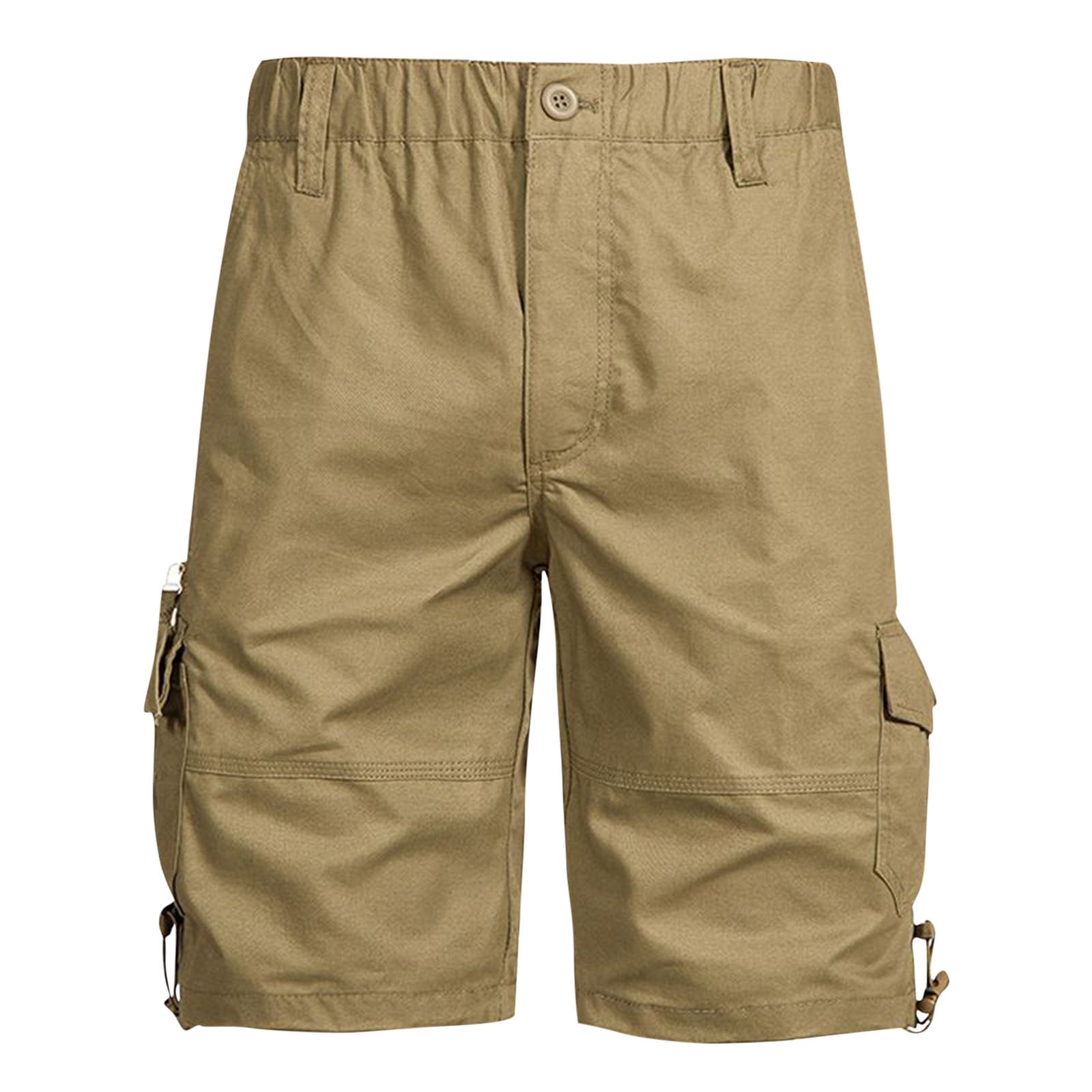 Gold Shorts for Mens Summer Fall Cargo Straight Leg Elastic Waist Plain ...