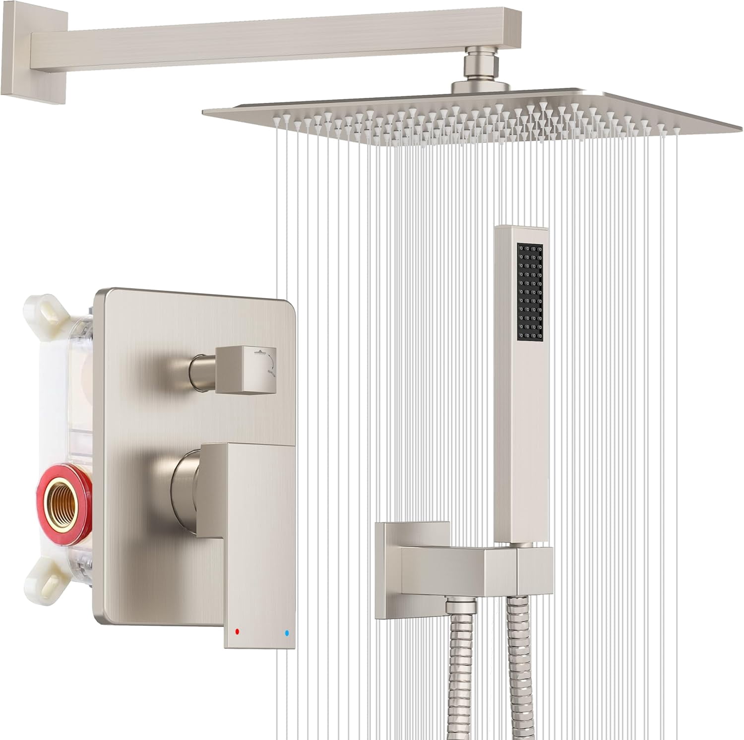 Gold Shower Head Rainfall Shower System with Rain Shower Head All Metal ...